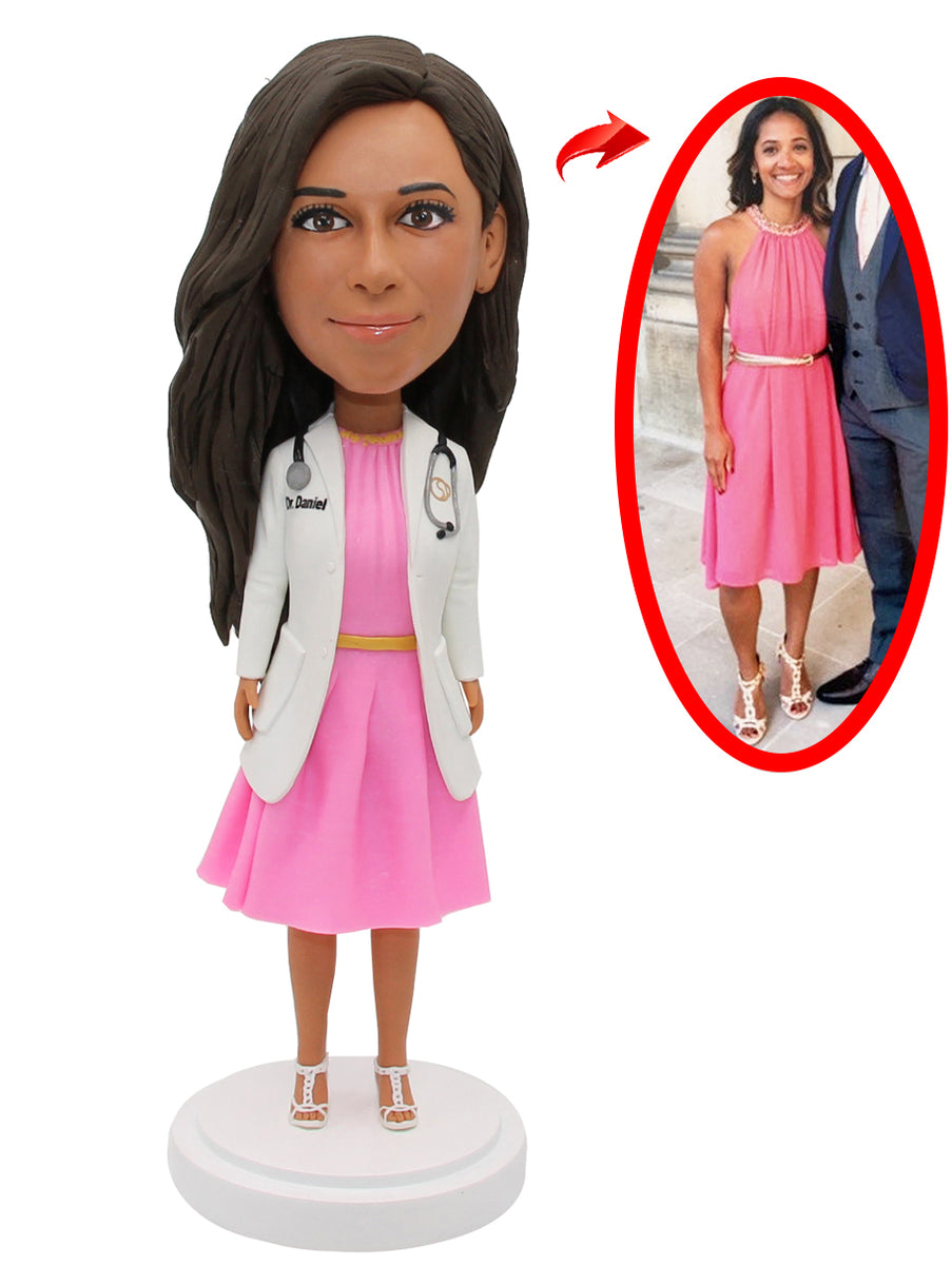Custom Doctor Bobblehead, Personalized Female Doctor Bobblehead ...
