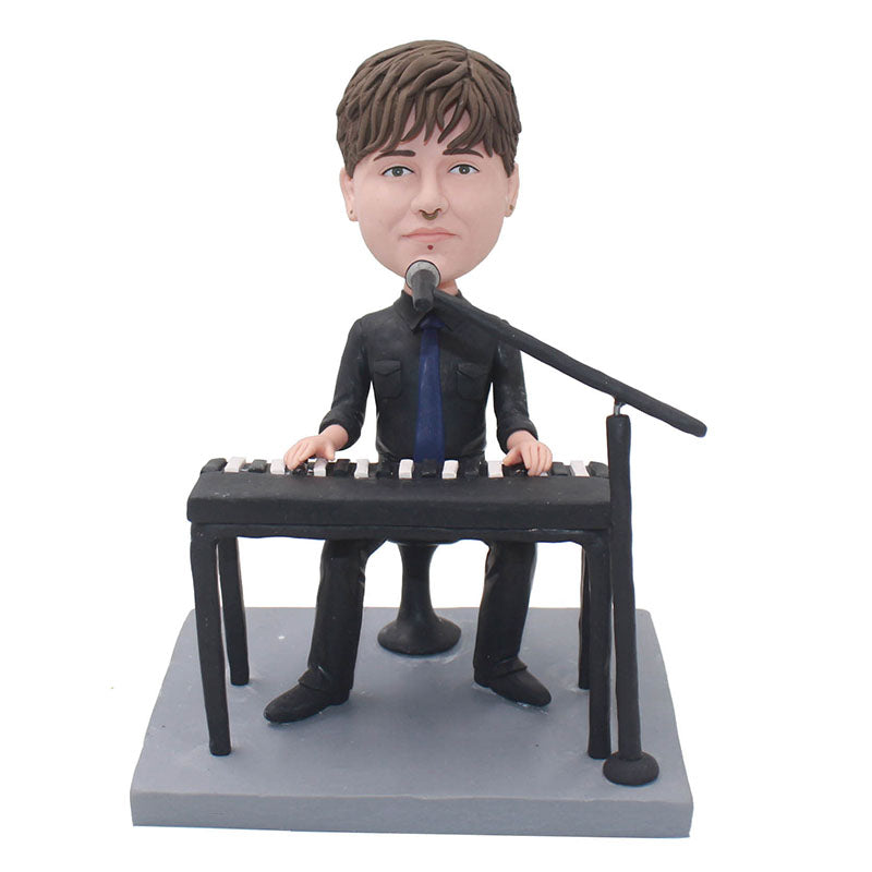 Custom Bobbleheads Singer And Electronic Organ, Personalized Music Dir ...