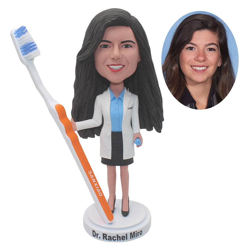 Custom Female Dentist Bobbleheads, Order Personaliszed Dentist Figure ...
