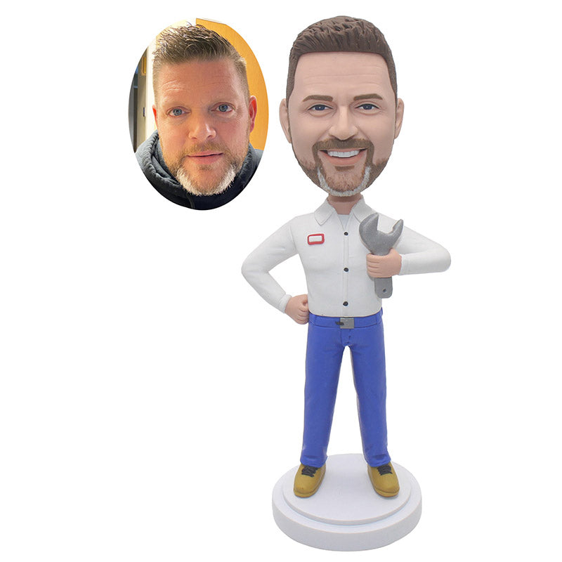 Custom Mechanic Bobblehead From Photo, Custom Action Figure Repairman ...