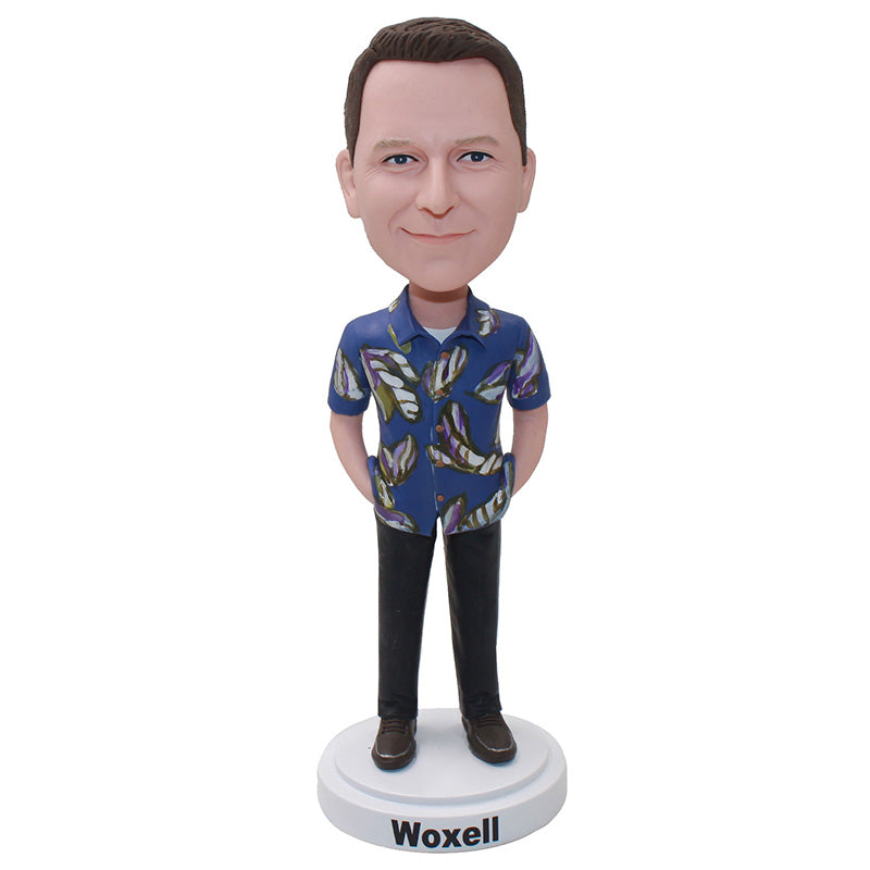 Create Your Own Bobblehead Handsome Guy Wearing A Flower T-Shirt ...