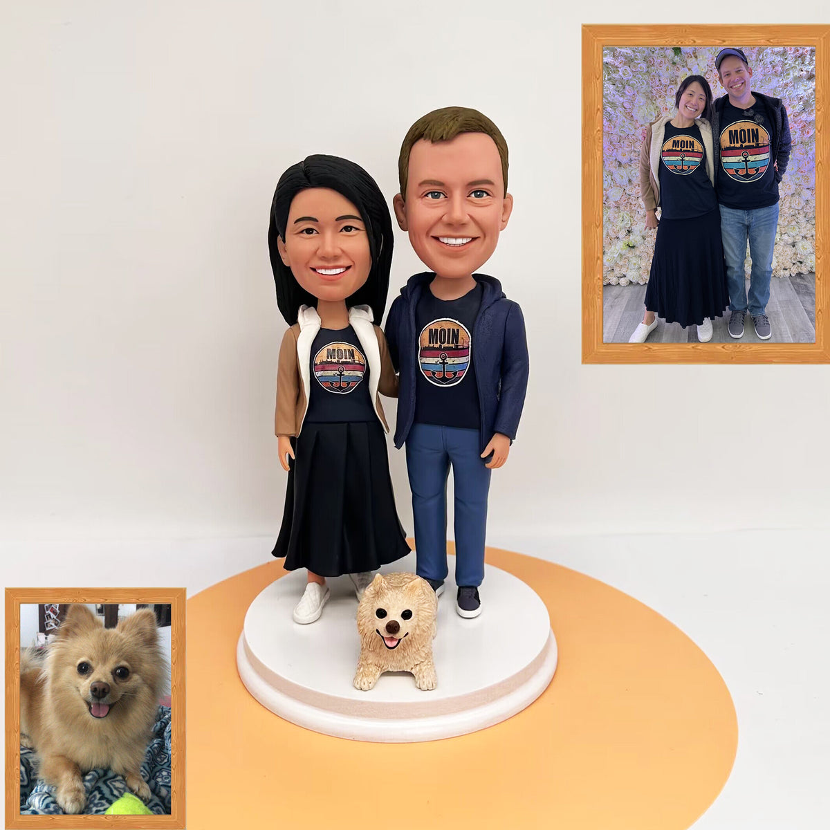 Custom Couple Bobbleheads: Pets Puppy Fully Customizable Bobbleheads f ...
