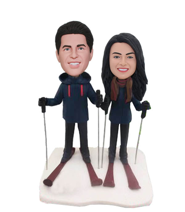 Custom Couple Ski Bobbleheads Gifts for Ski Lovers – Abobblehead.com