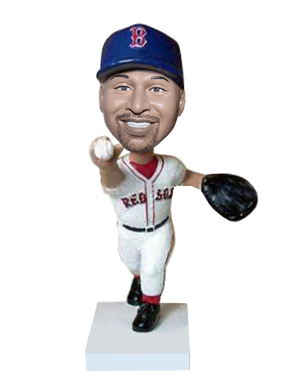 Custom Face Pitching Baseball Bobblehead, Baseball Pitcher Bobblehead ...