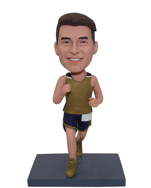 Custom Bobblehead Running, Personalized Male Runner Bobblehead ...