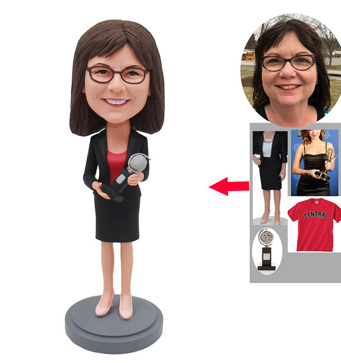 Custom Women Bobbleheads With Trophy, Build Your Own Bobblehead Trophy ...